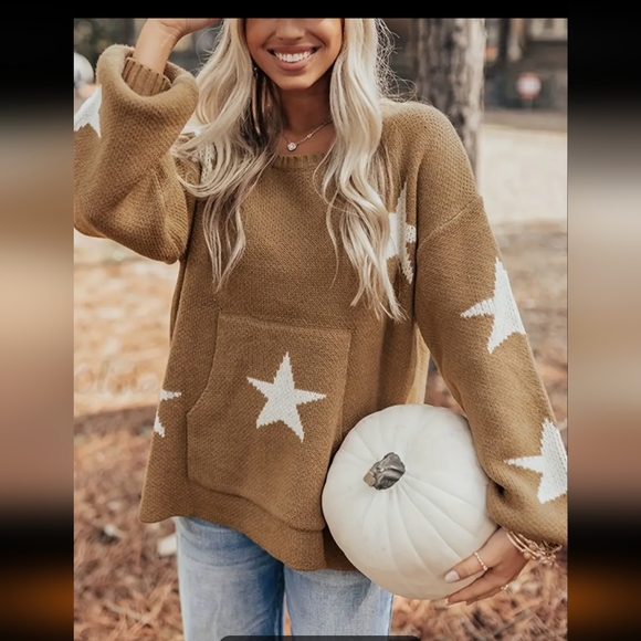 Sweaters | Womens Star Print Knit Sweater | Poshmark